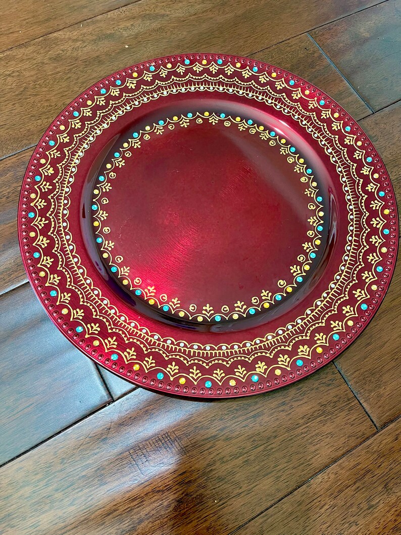 Henna Thaal Diwali Home Decor Indian Festival Mehndi Thaal - Etsy