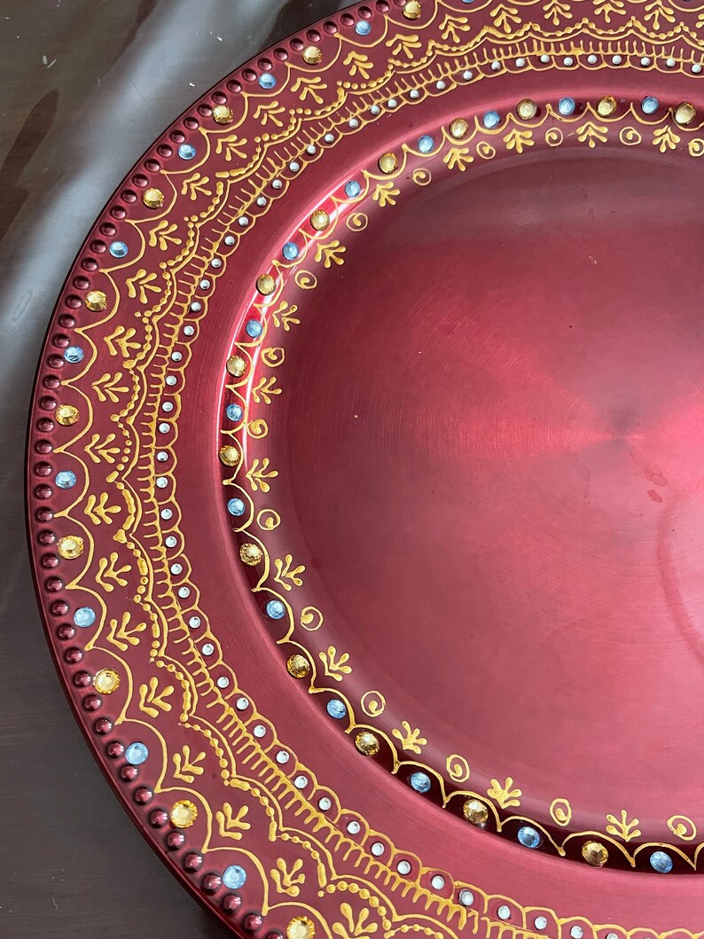 Henna Thaal Diwali Home Decor Indian Festival Mehndi Thaal - Etsy