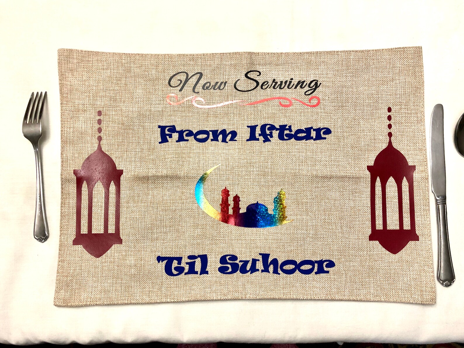 Ramadan Handmade Placemat Sets Islamic Decor Ramadan Iftar - Etsy