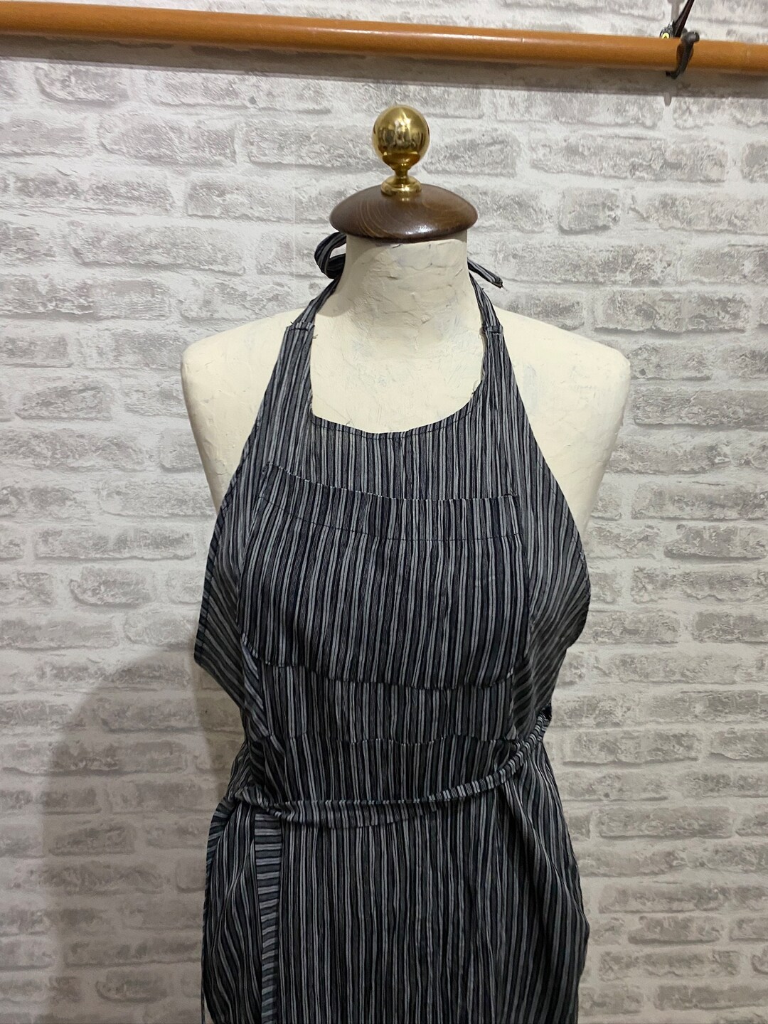 S624 Vintage Quirky Wrap Pinafore Tea Dress Striped Arty Size S - Etsy