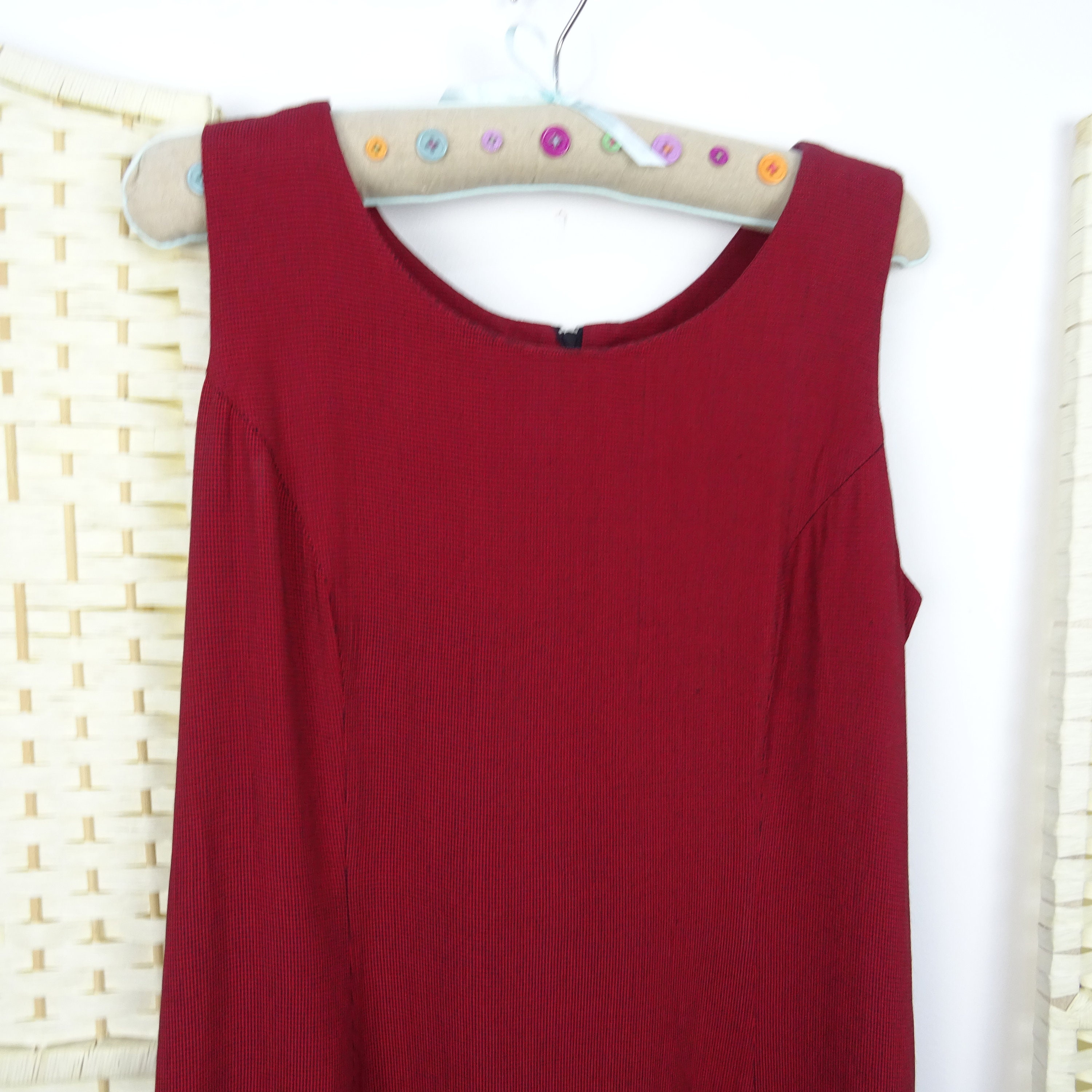 Vintage red dogstooth shift robe acétate rayon demure tea sun - Etsy France