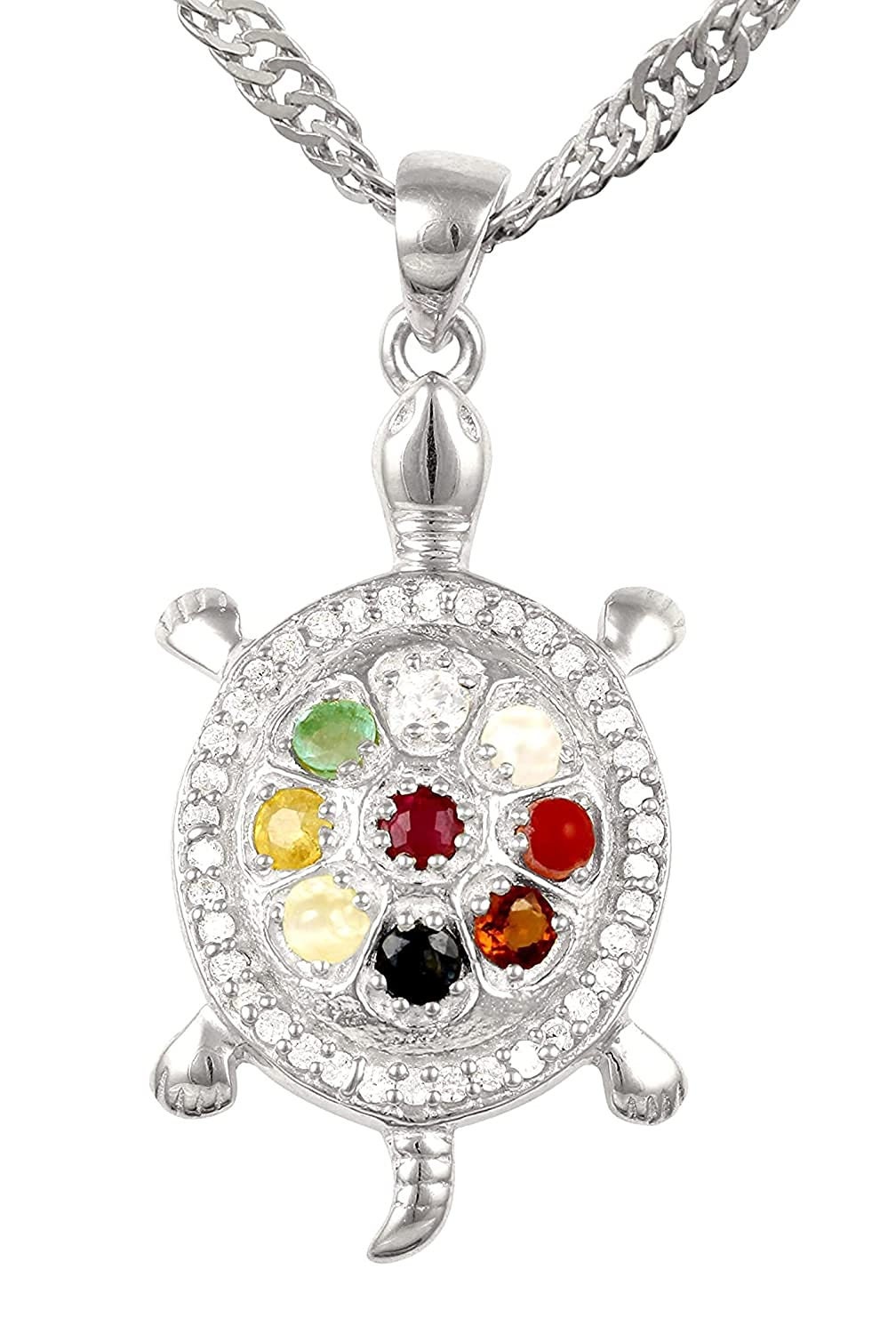 American Diamond Navratna Tortoise Ring 925 Sterling-silver - Etsy UK