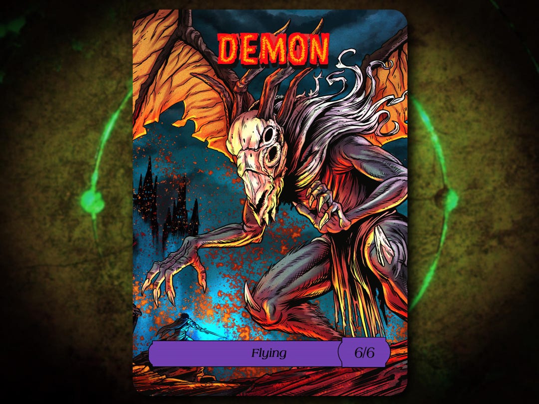 Demon 6/6 Flying Full Art Token [by Darkside Tokens] Magic the ...