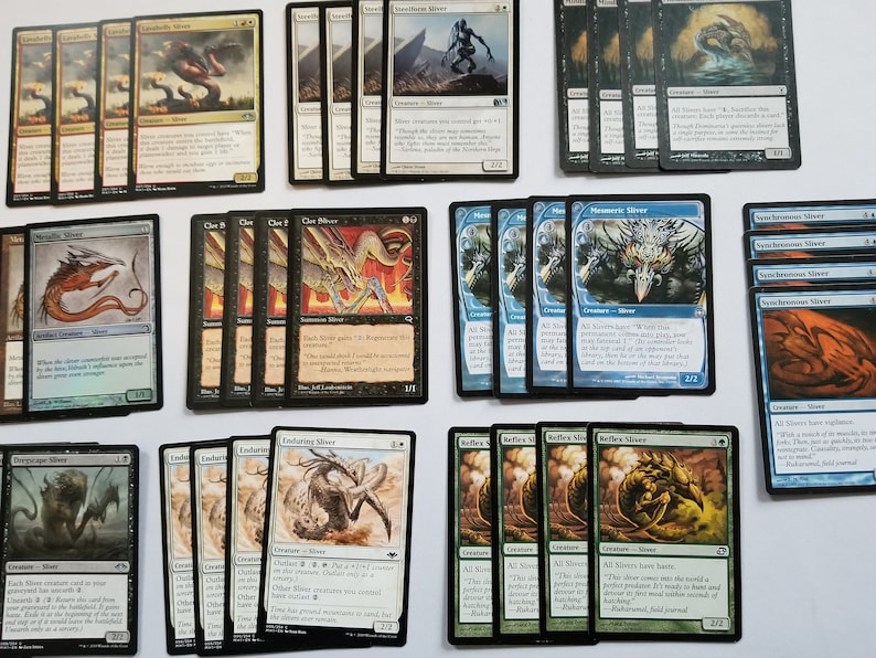 50 Card Sliver Collection Lot Magic: the Gathering MTG W/ Rares - Great ...