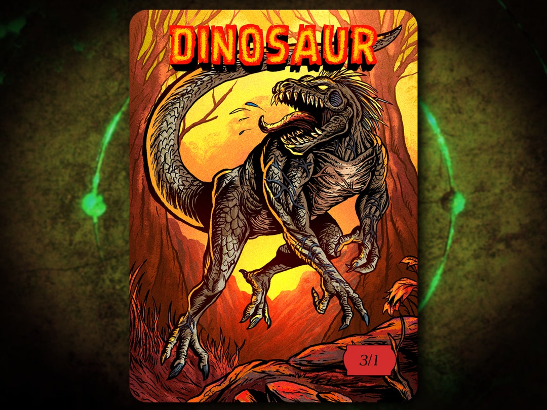 Dinosaur 3/1 Full Art Token [by Darkside Tokens] Magic the Gathering ...