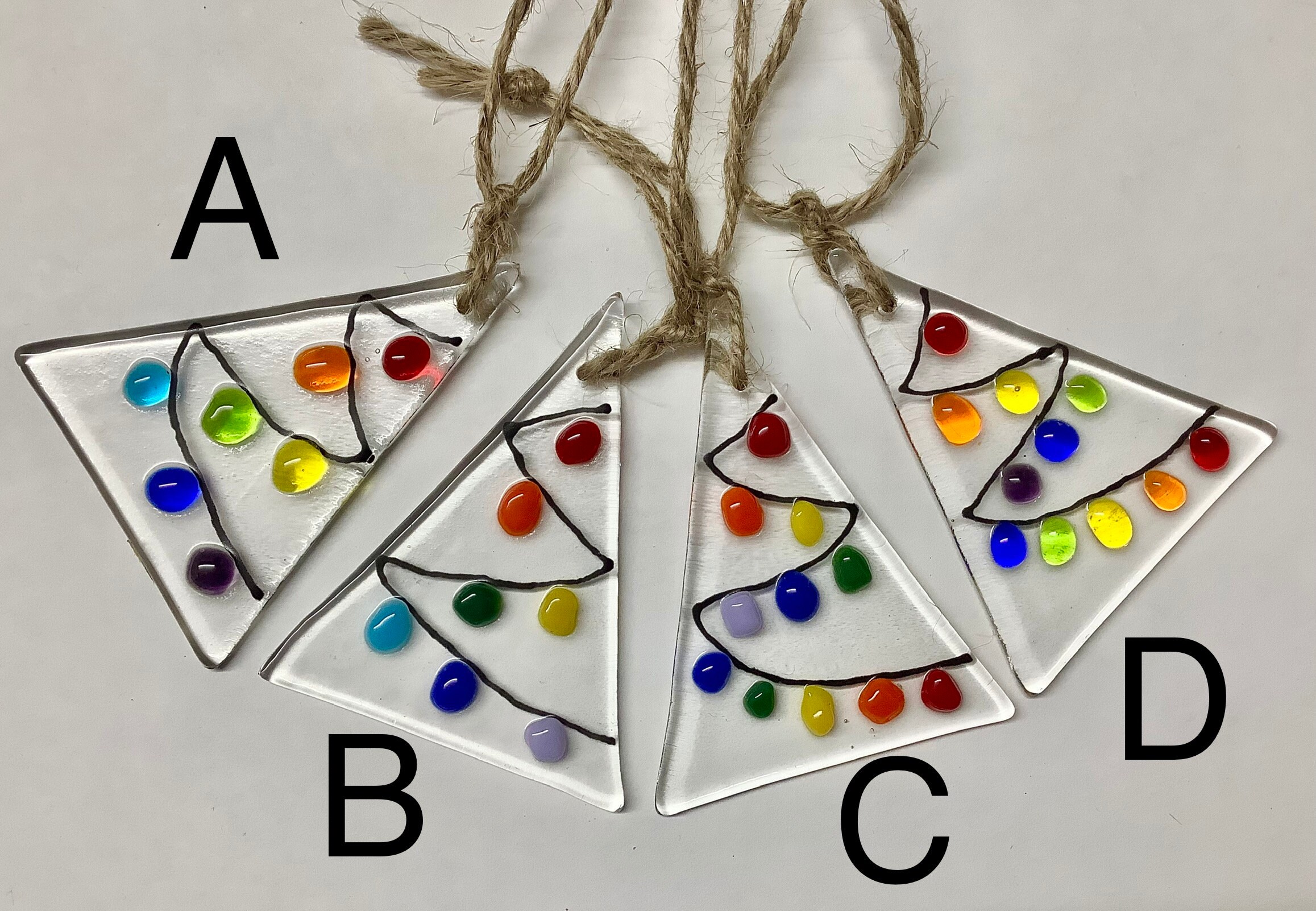 Tree / Window Decoration. Handmade Fused Glass Christmas Tree - Etsy UK