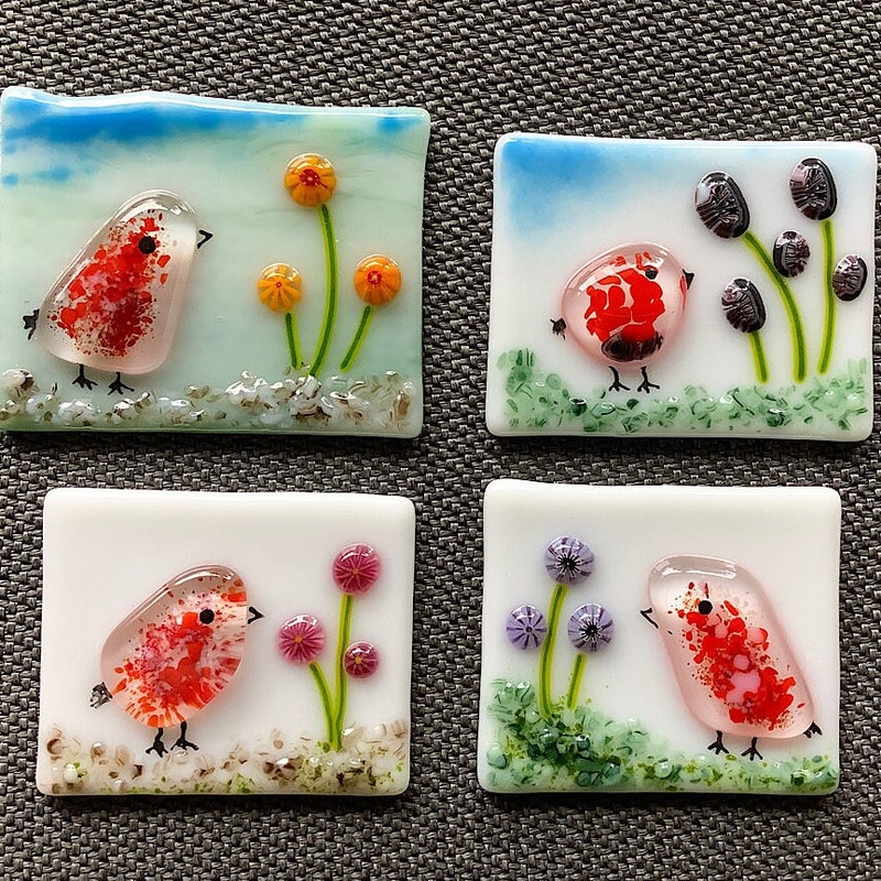 Fused Glass Magnets - Etsy