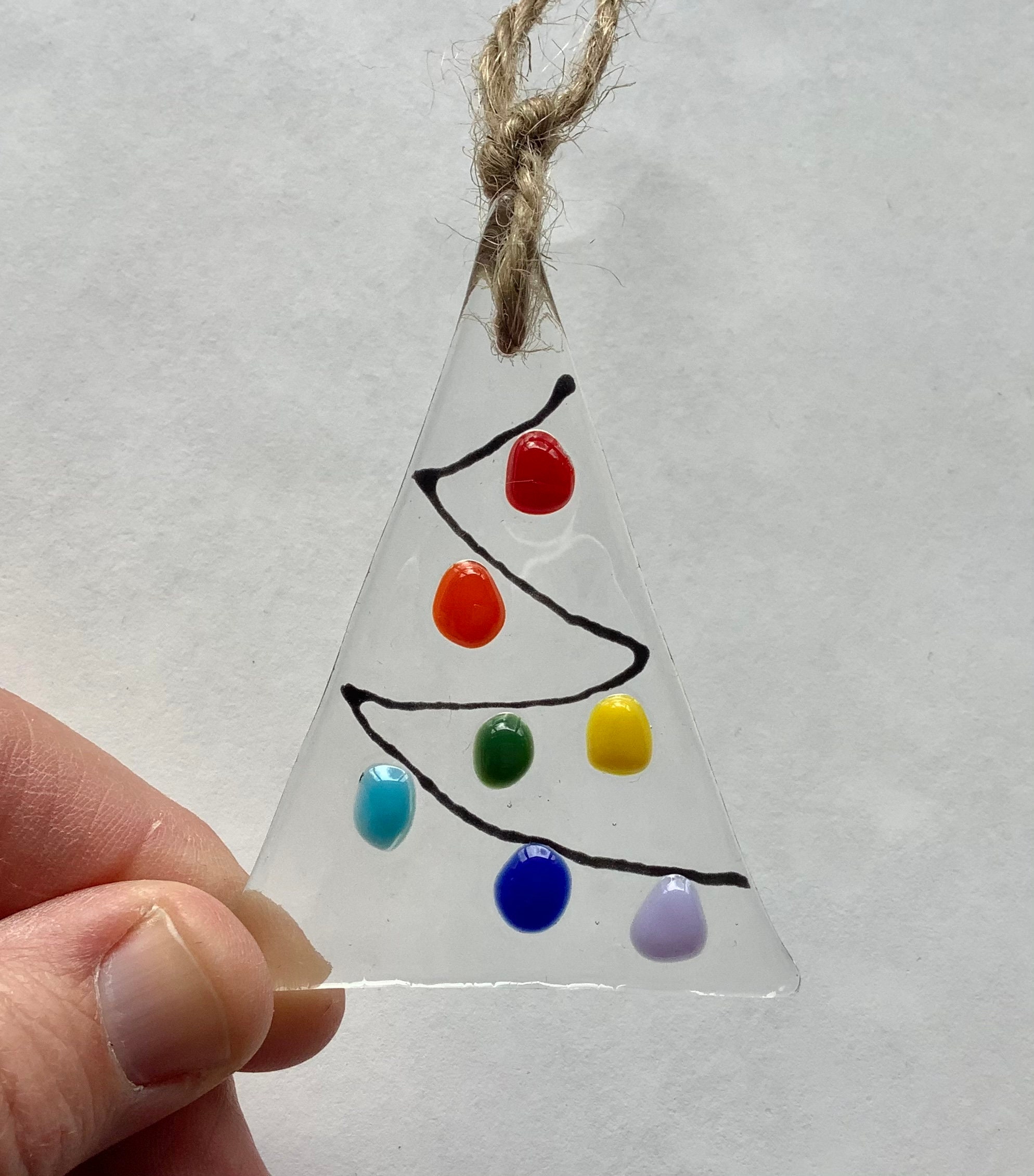 Tree / Window Decoration. Handmade Fused Glass Christmas Tree - Etsy UK