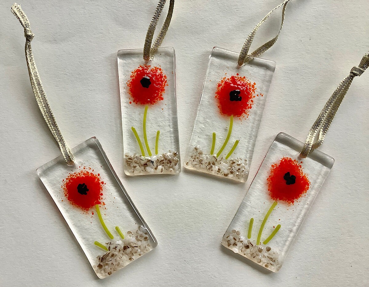 Poppy Suncatcher Panel. Hang Against a Window on a Bag. | Etsy