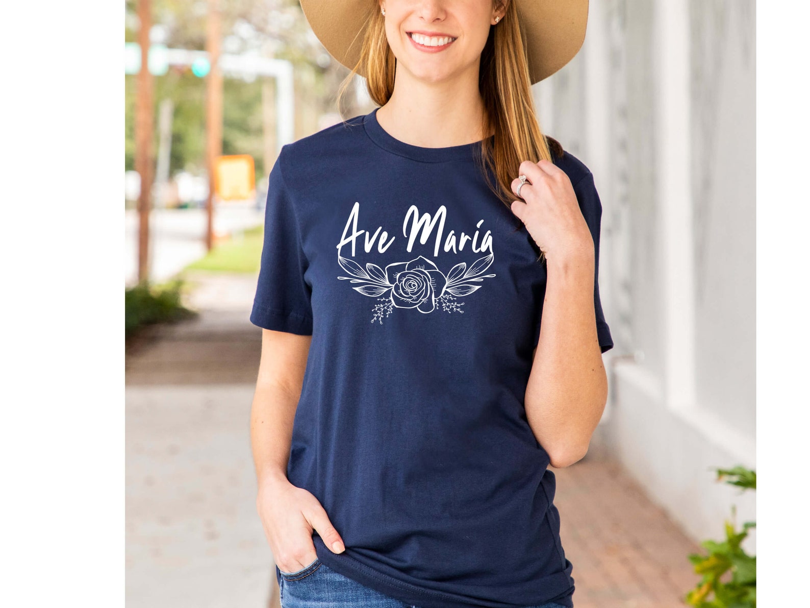Ave Maria Shirt Virgin Mary Shirt Miraculous Medal T-shirt - Etsy