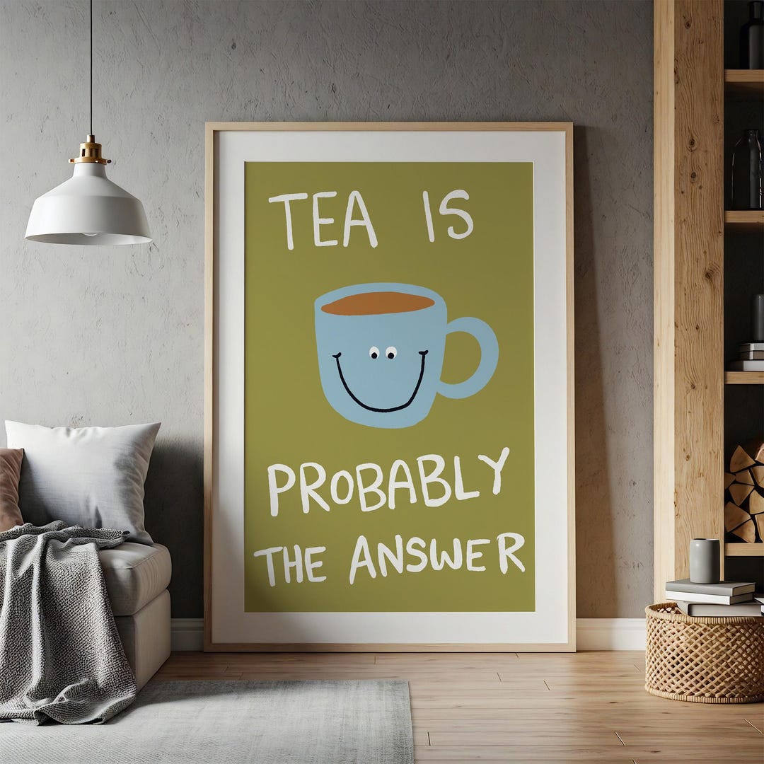 Smiling Teacup Print, Tea Lovers Kitchen Decor (digital Download) - Etsy