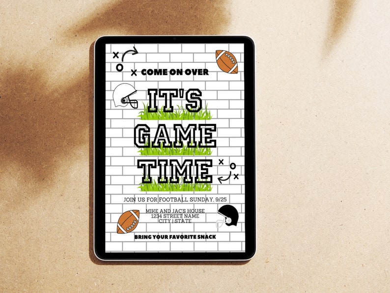 EDITABLE It's Game Time Party Invitation Digital Download - Etsy