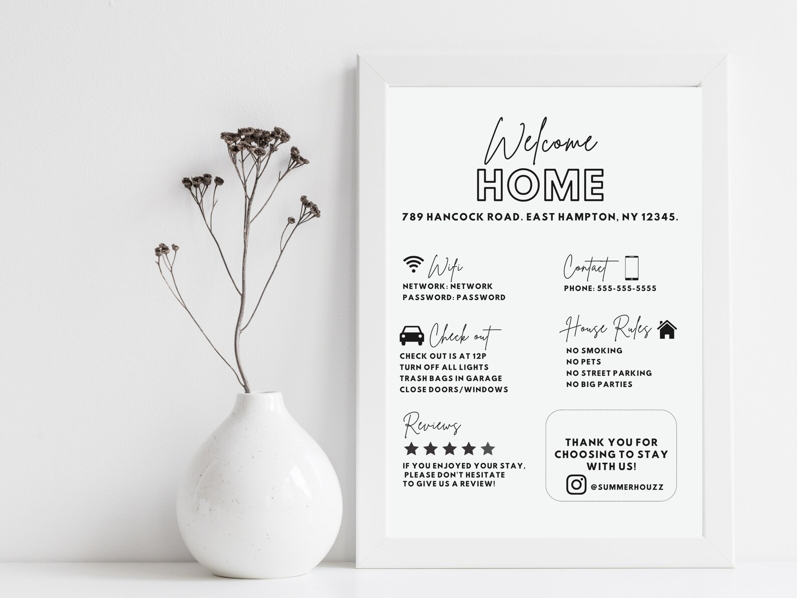 Welcome Sign Template for Airbnb, Vacation Rental Printable, Guest ...