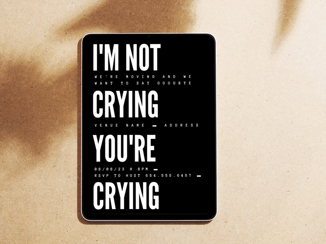 EDITABLE Farewell Party Digital Invitation, We're Moving, Funny Goodbye ...