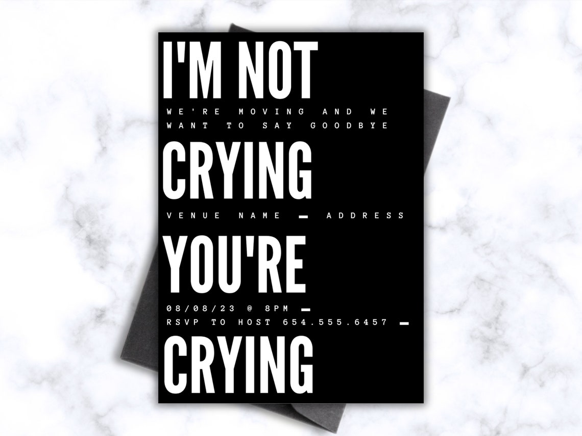 EDITABLE Farewell Party Digital Invitation, We're Moving, Funny Goodbye ...