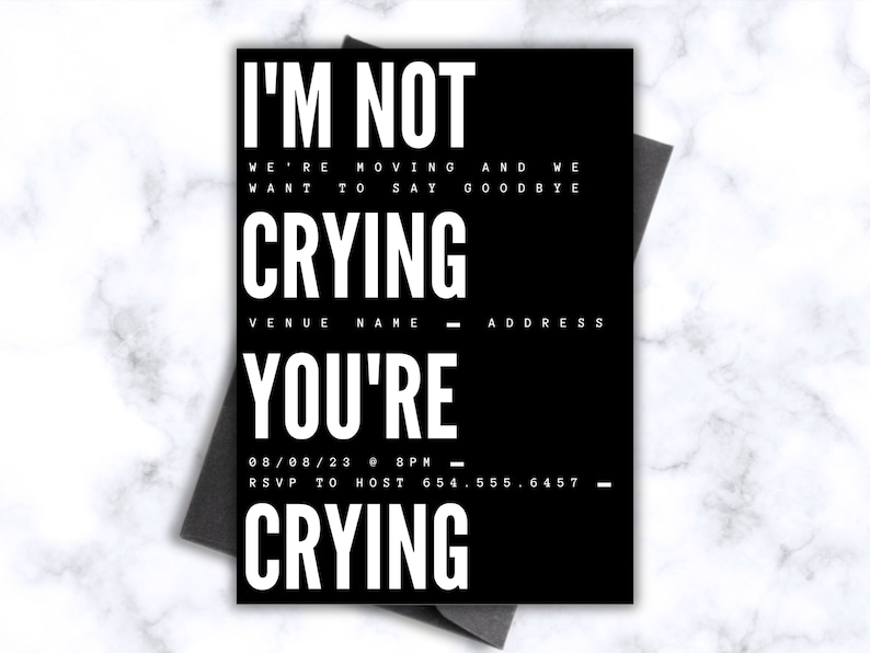 EDITABLE Farewell Party Invitation, We're Moving, Funny Goodbye Party Invite, Modern Going Away ...