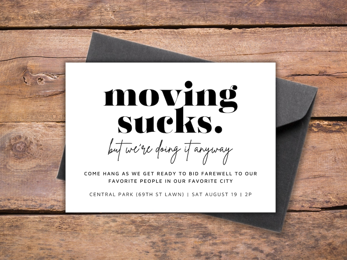 EDITABLE Farewell Party Invitation, We're Moving, Funny Goodbye Party ...