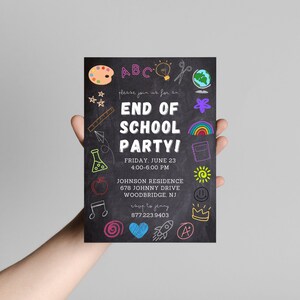EDITABLE End of School Party Invitation, Last Day of School Party ...