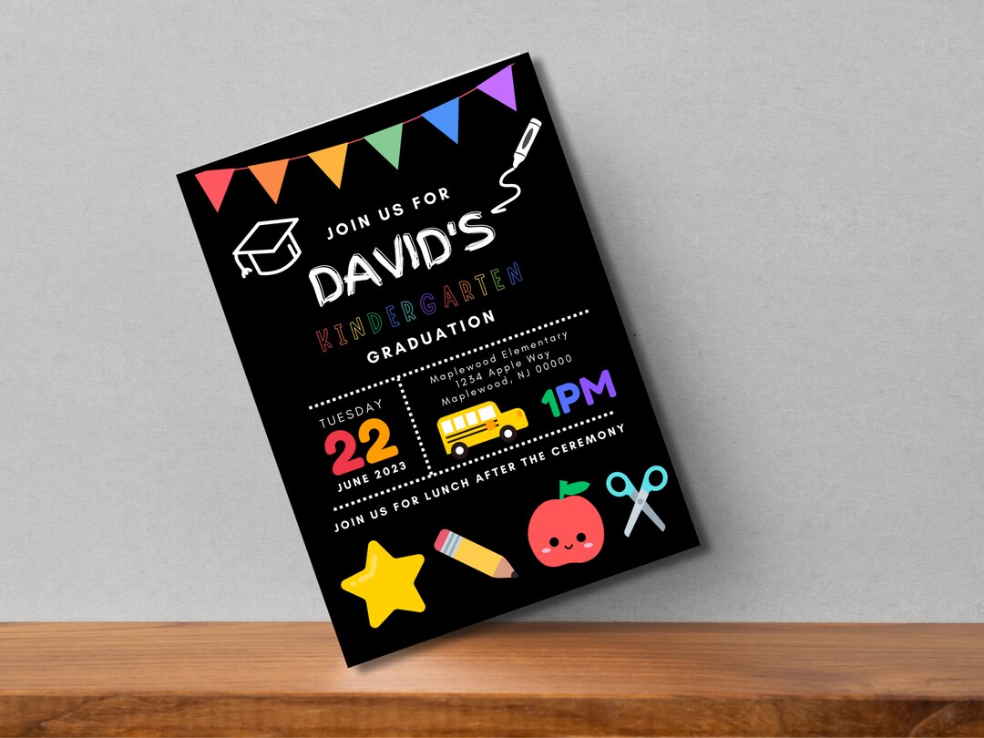 EDITABLE Graduation Invitation Kids Graduation Invite Preschool ...