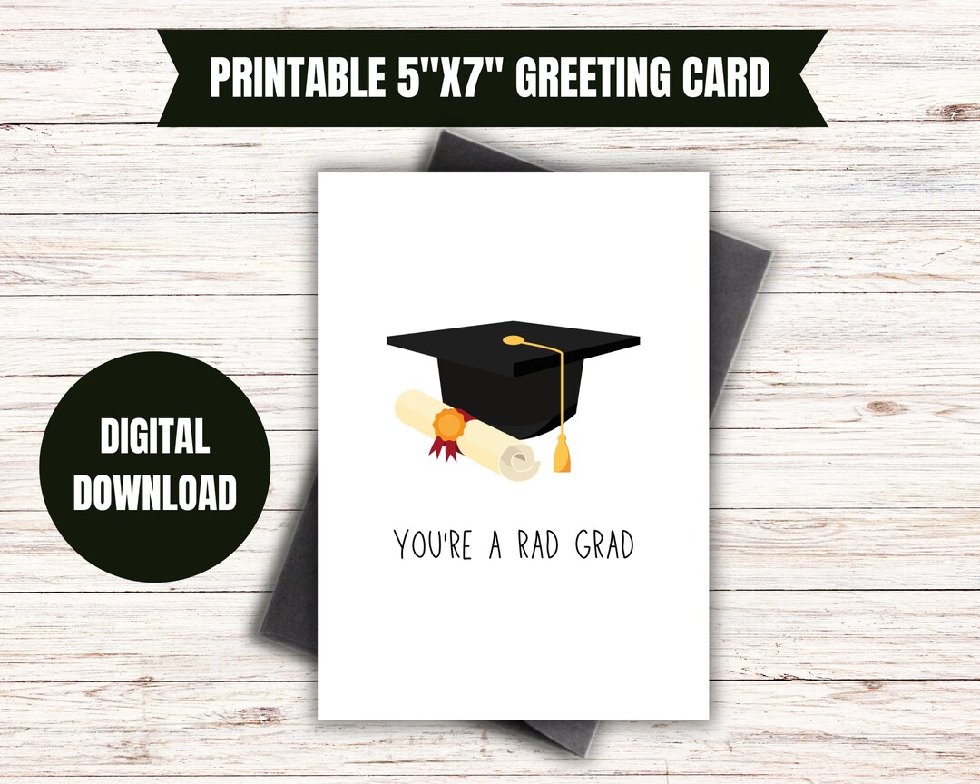 Printable Graduation Card, Grad Card Funny, Digital Graduation Day Card ...