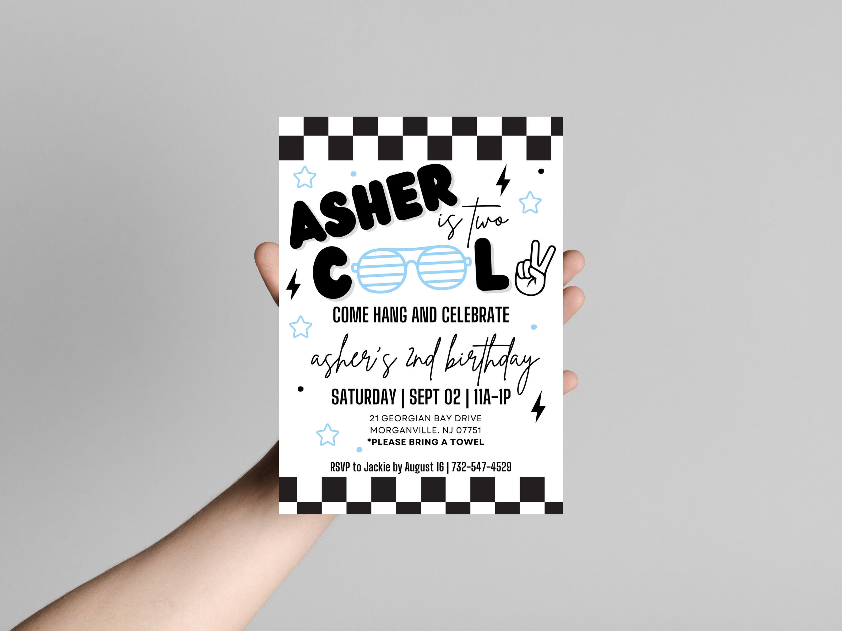 EDITABLE Two Cool Party Invitation- 2nd Birthday, Two Cool, Turning 2 ...