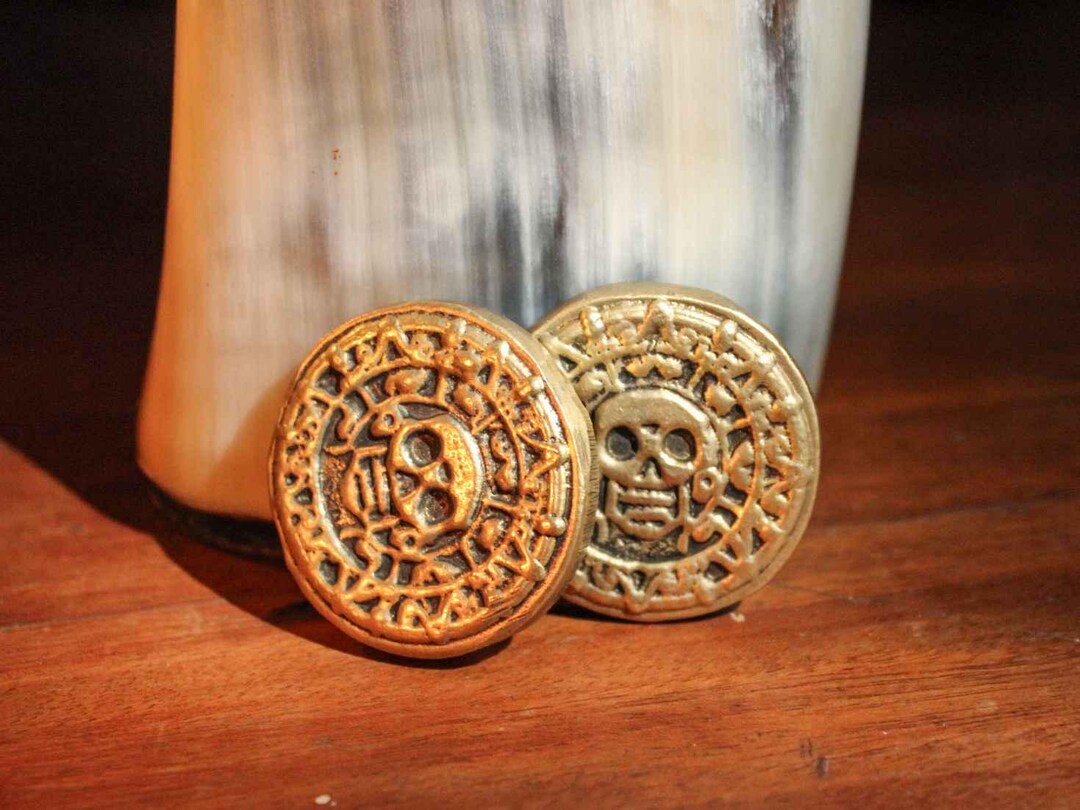 Pirate / Aztec Coin, LARP Accessories, Recycled Brass, Handmade - Etsy