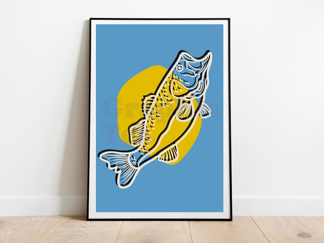Retro Fish Wall Art Print: 70s Pop Art Nautical Decor - Etsy