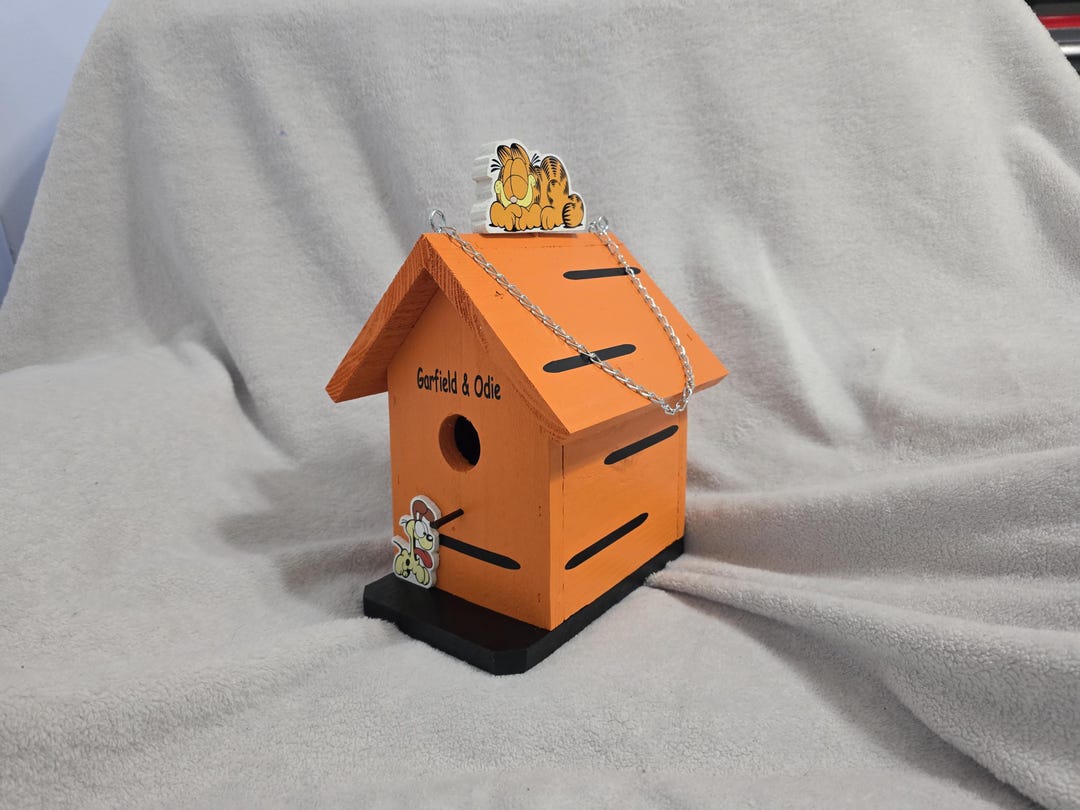 Garfield Birdhouse With Odie Handmade Bird House Unique Gift Garden ...