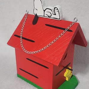 Snoopy Birdhouse With Woodstock Handmade Bird House Unique Gift Garden ...