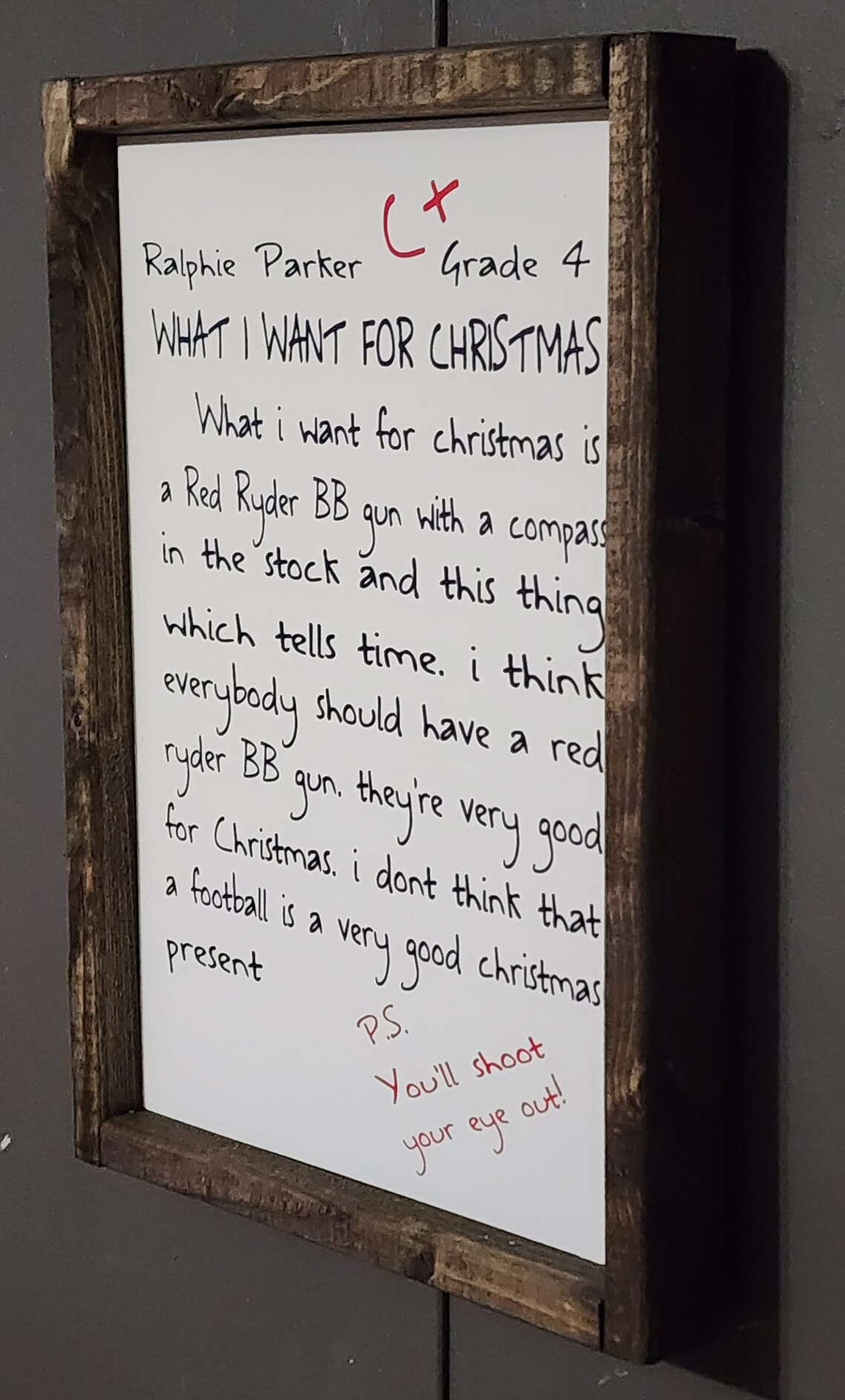 Ralphie's A Christmas Story Wooden Sign, Red Ryder BB Gun - Etsy