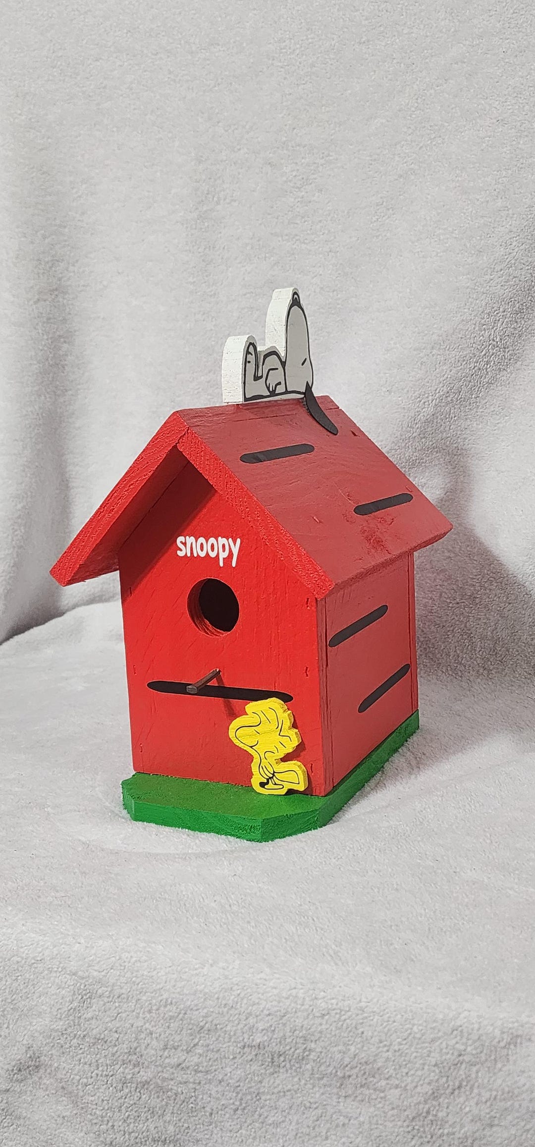 Snoopy Birdhouse With Woodstock Hand Made Bird House Unique Gift Garden ...