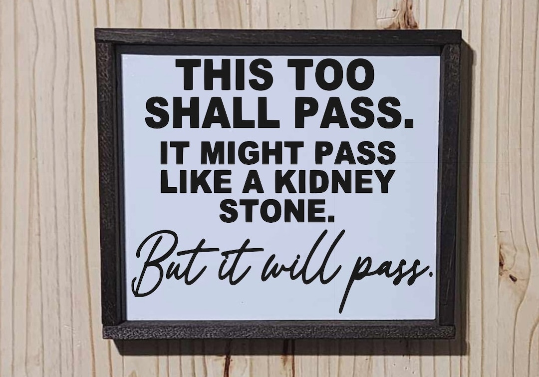 This Too Shall Pass , Funny Wall Decor Framed Wall Sign Decor, This Too ...