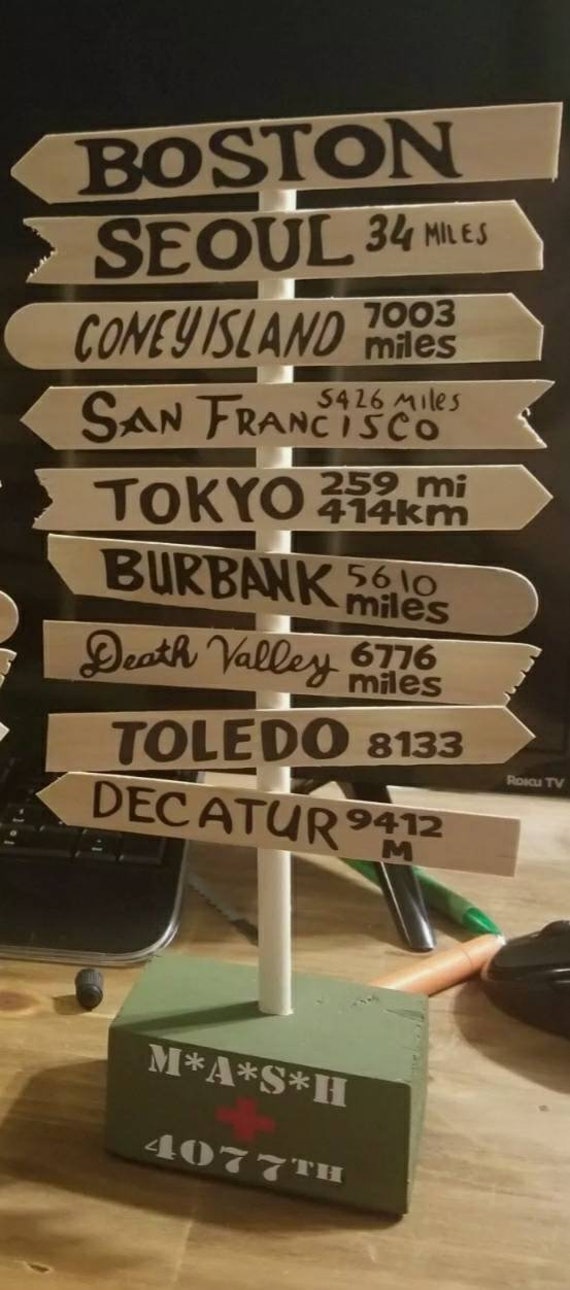 Mash 4077th miniature sign post mash 4077 | Etsy