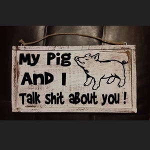 Mini Pig Wooden Sign, Farmhouse Decor, Pig Lover Gift - Etsy