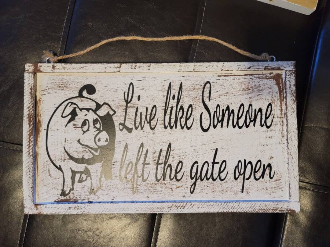 Potbelly Pig Sign Mini Pig Sign Farmhouse Pet Pig Gift for Pig Owners ...