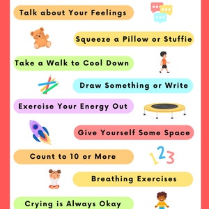 Safe Ways to Feel Angry Posters - Etsy