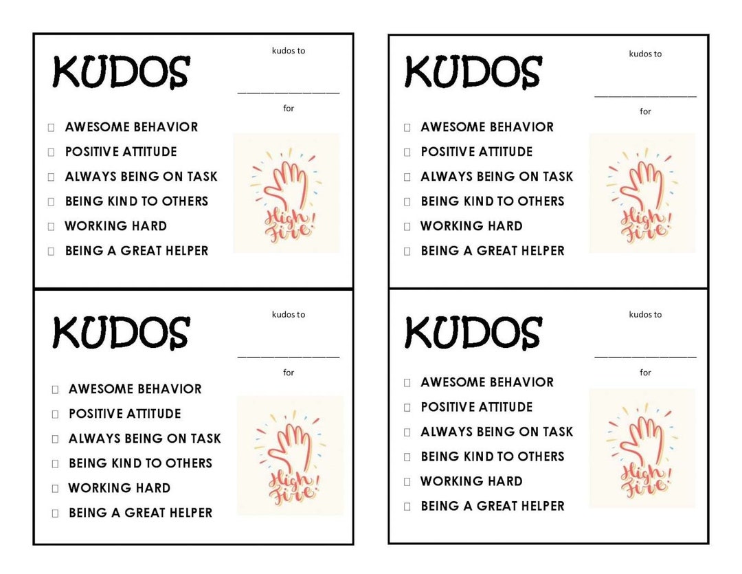 Kids Kudos Cards - Etsy