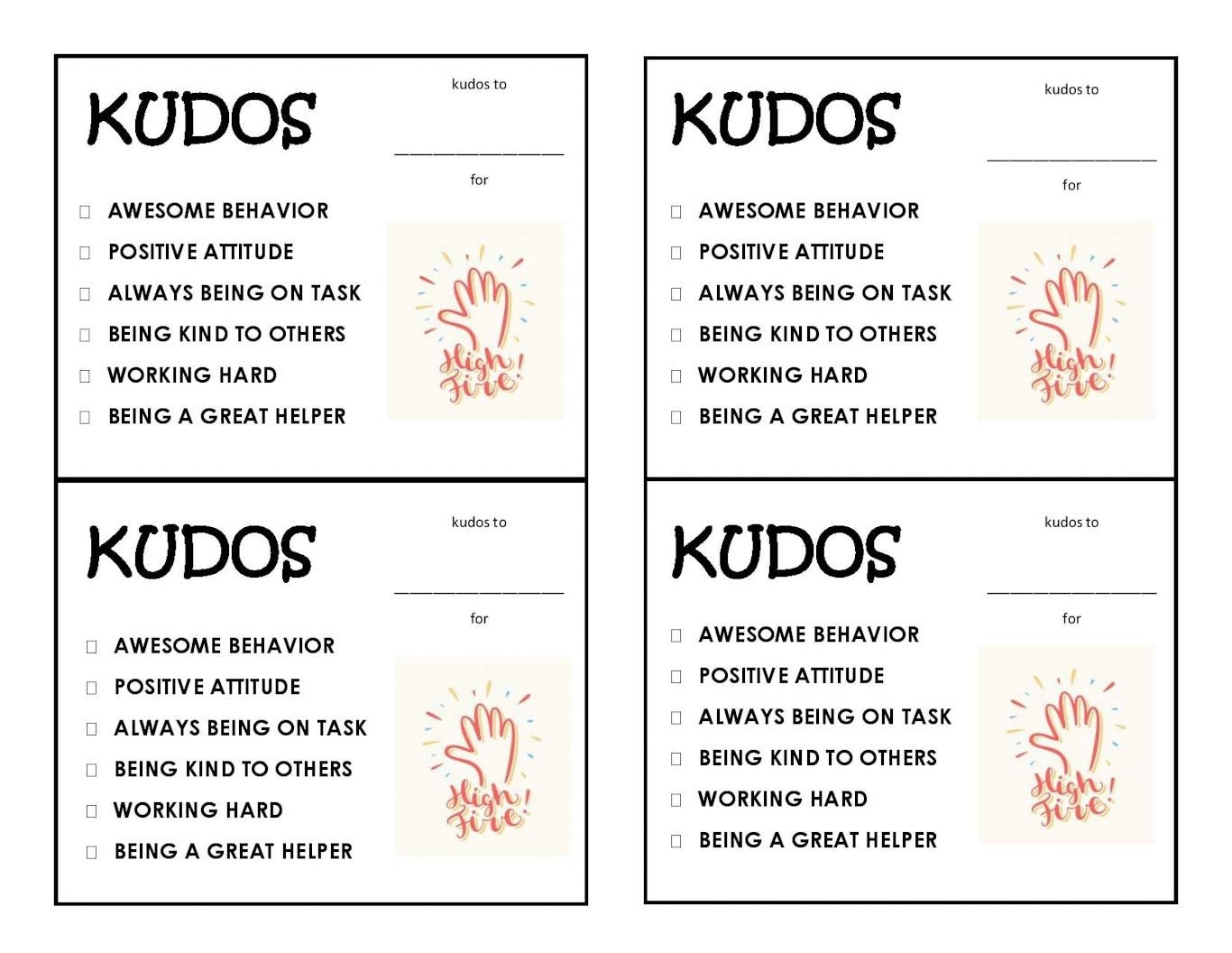 Kids Kudos Cards - Etsy