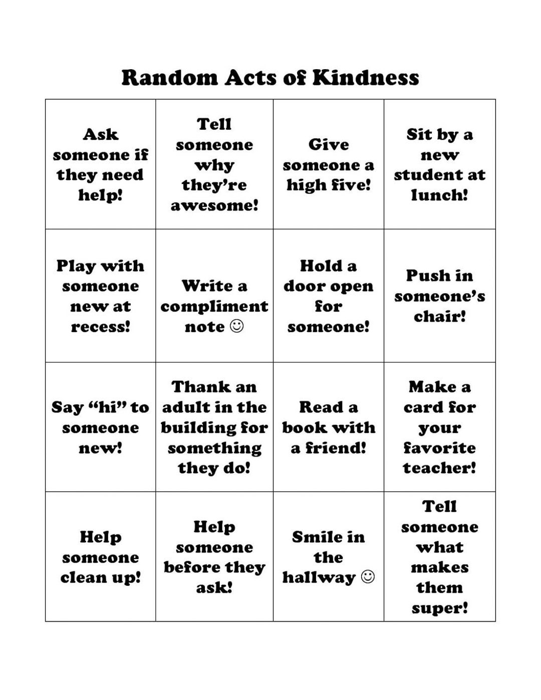 Random Acts of Kindness Bingo - Etsy Random Acts of Kindness Bingo - Etsy