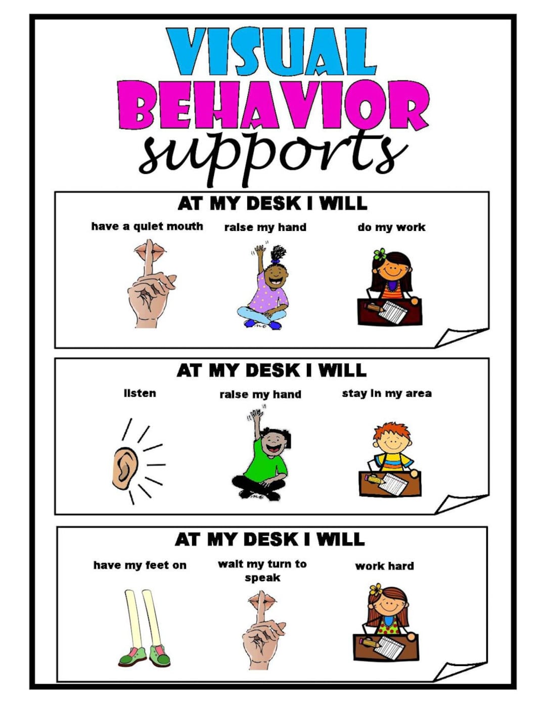 Visual Classroom Supports - Etsy