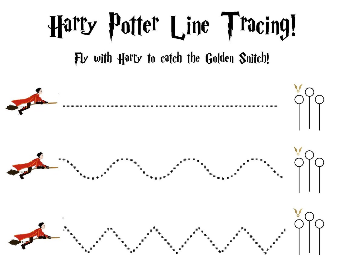 Harry Potter Line and Shape Tracing | Etsy