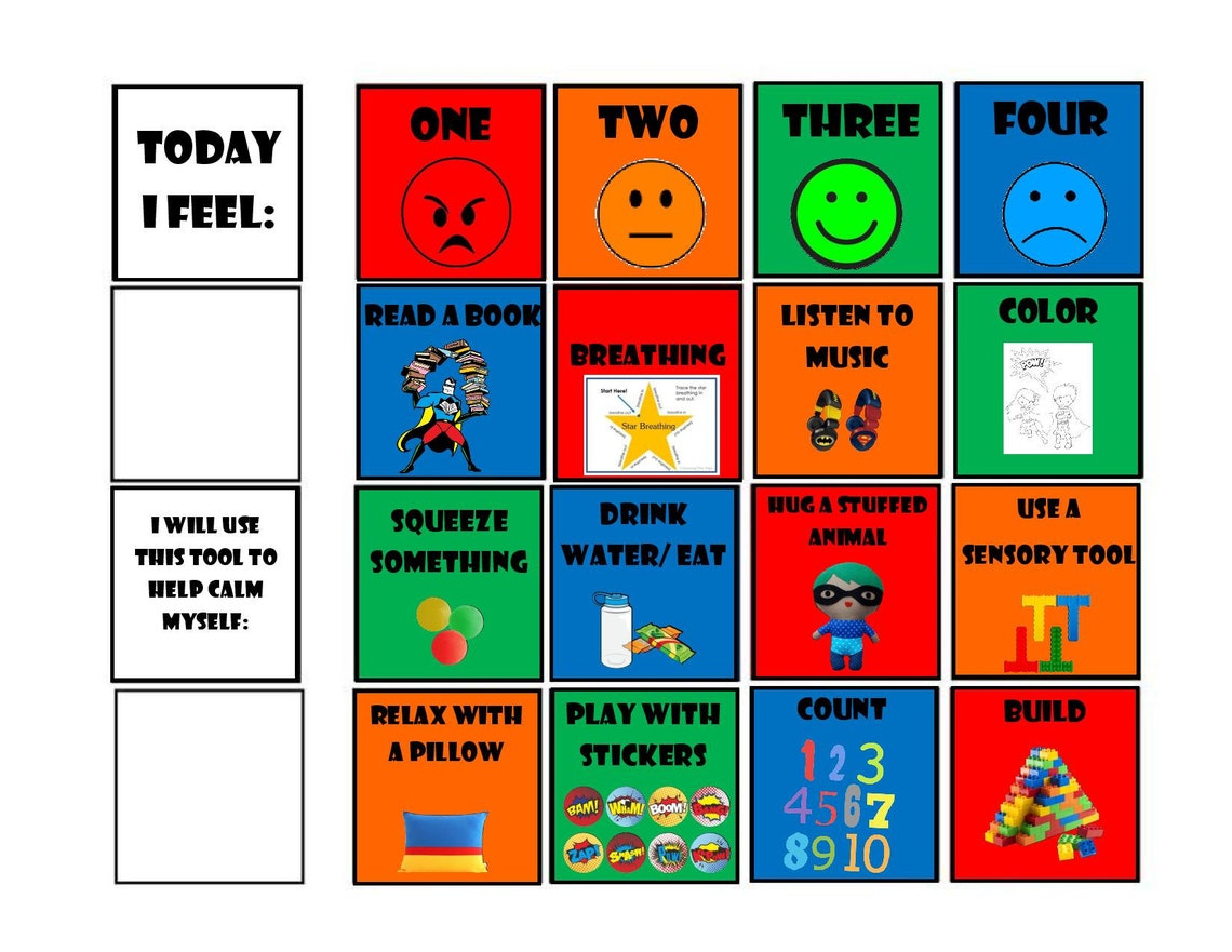 Superhero Self Regulation Chart - Etsy