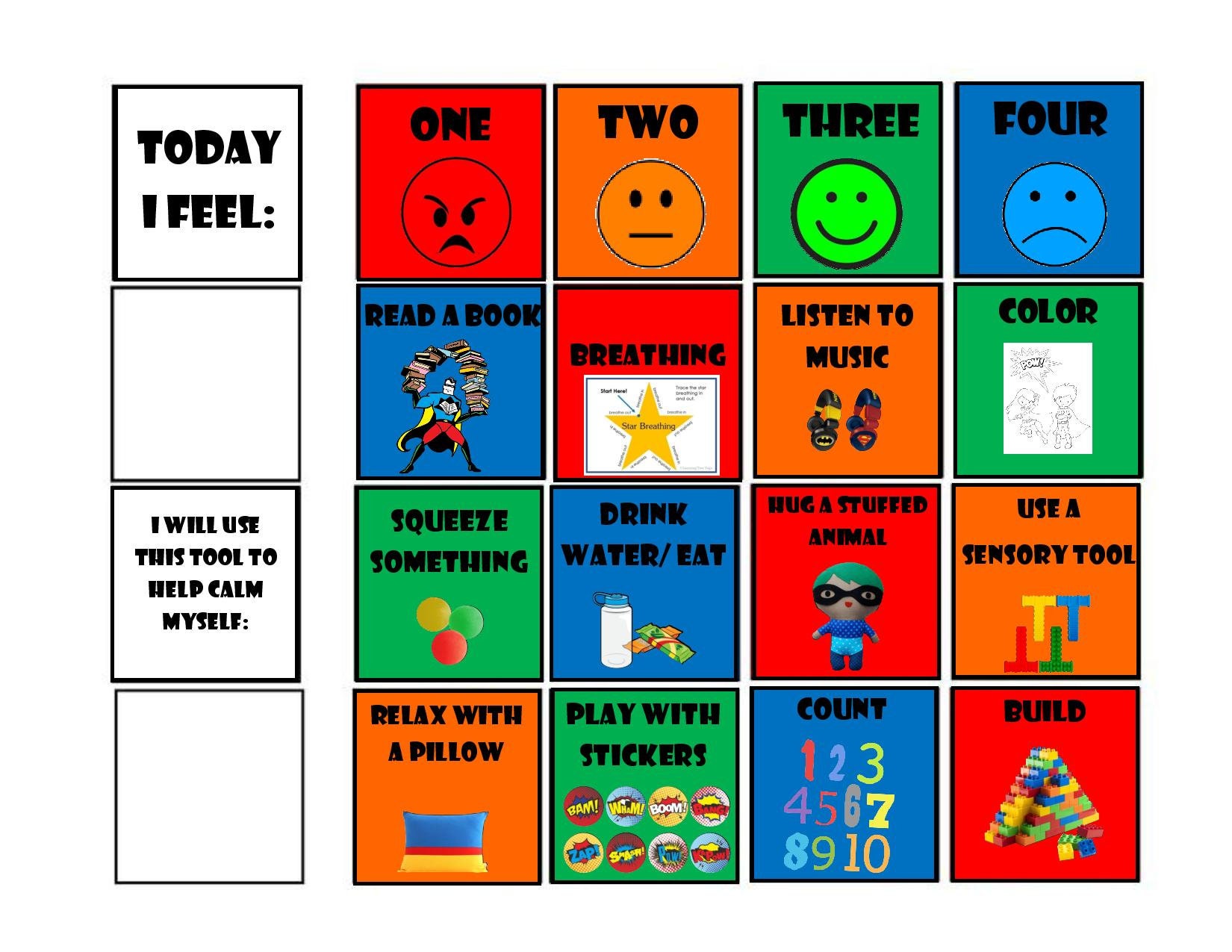 Superhero Self Regulation Chart - Etsy