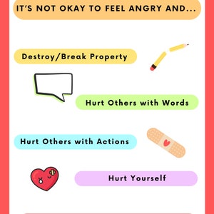 Safe Ways to Feel Angry Posters - Etsy