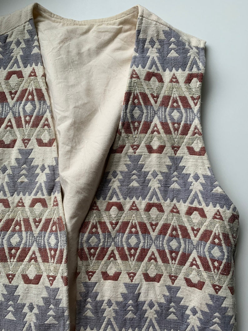 Chaleco Azteca Blanco de los años 90 Top - Etsy México