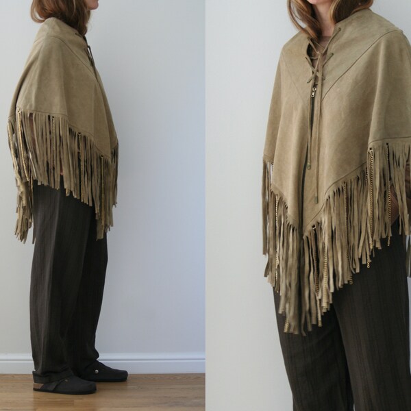 Suede Poncho - Etsy