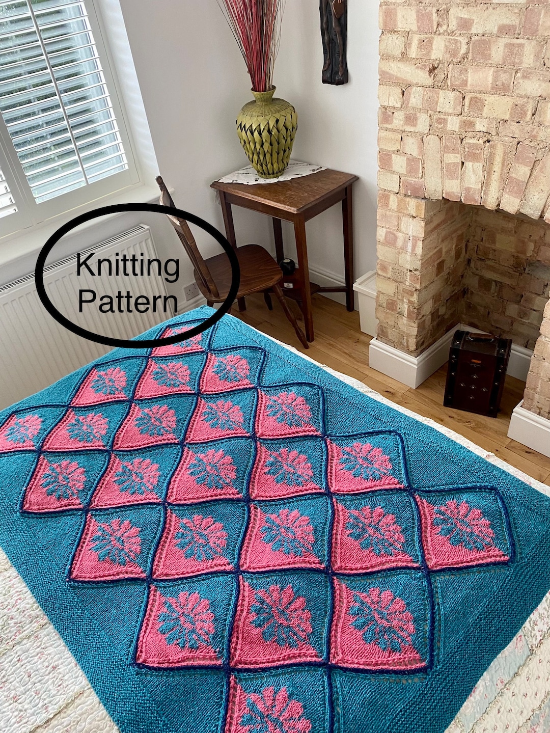 PDF Kniting Pattern Only.flowery Patchwork Afghan Knitting - Etsy