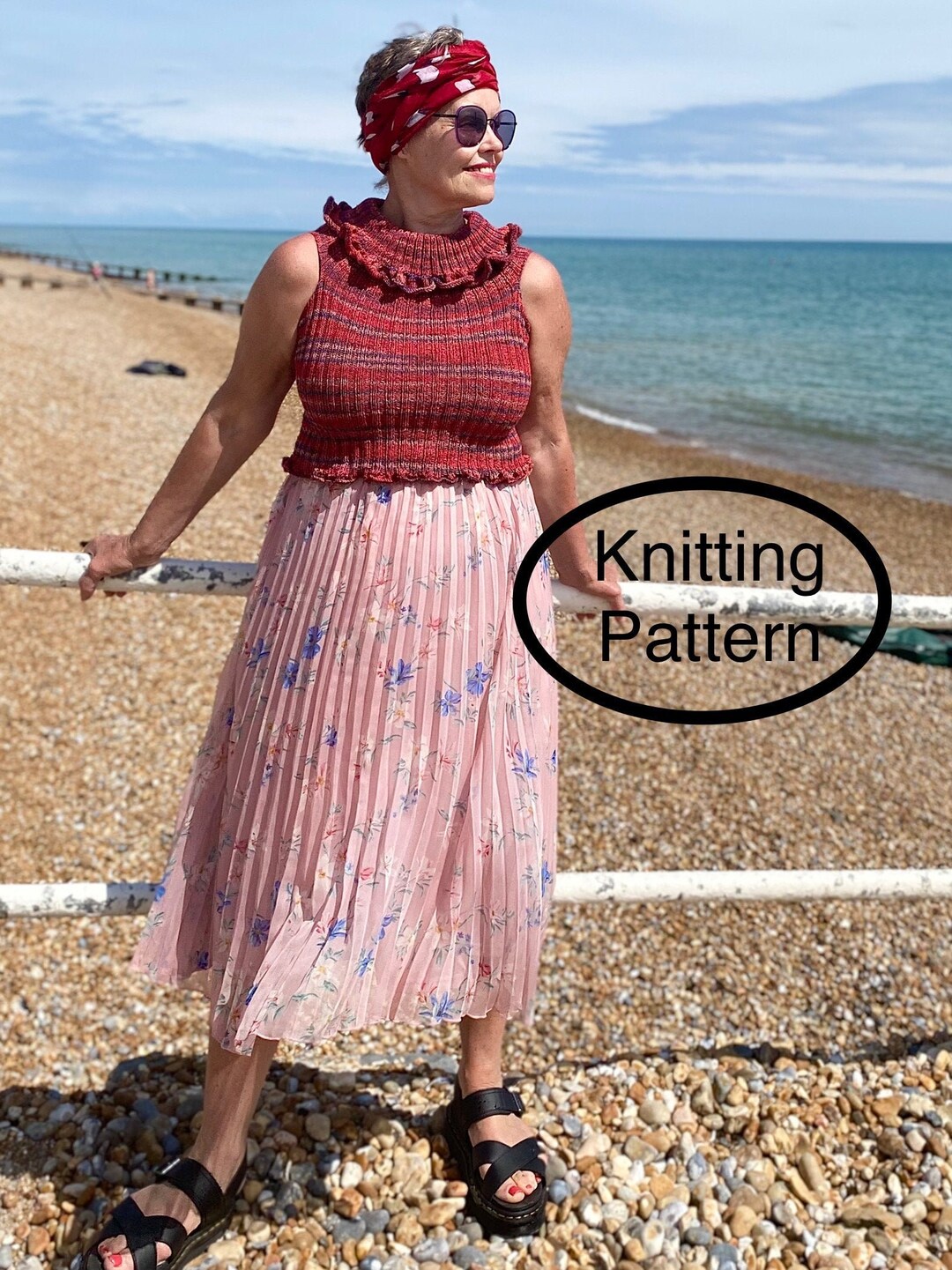PDF KNITTING Pattern in English Only.ribbed Foldover Neck Top.seamless ...