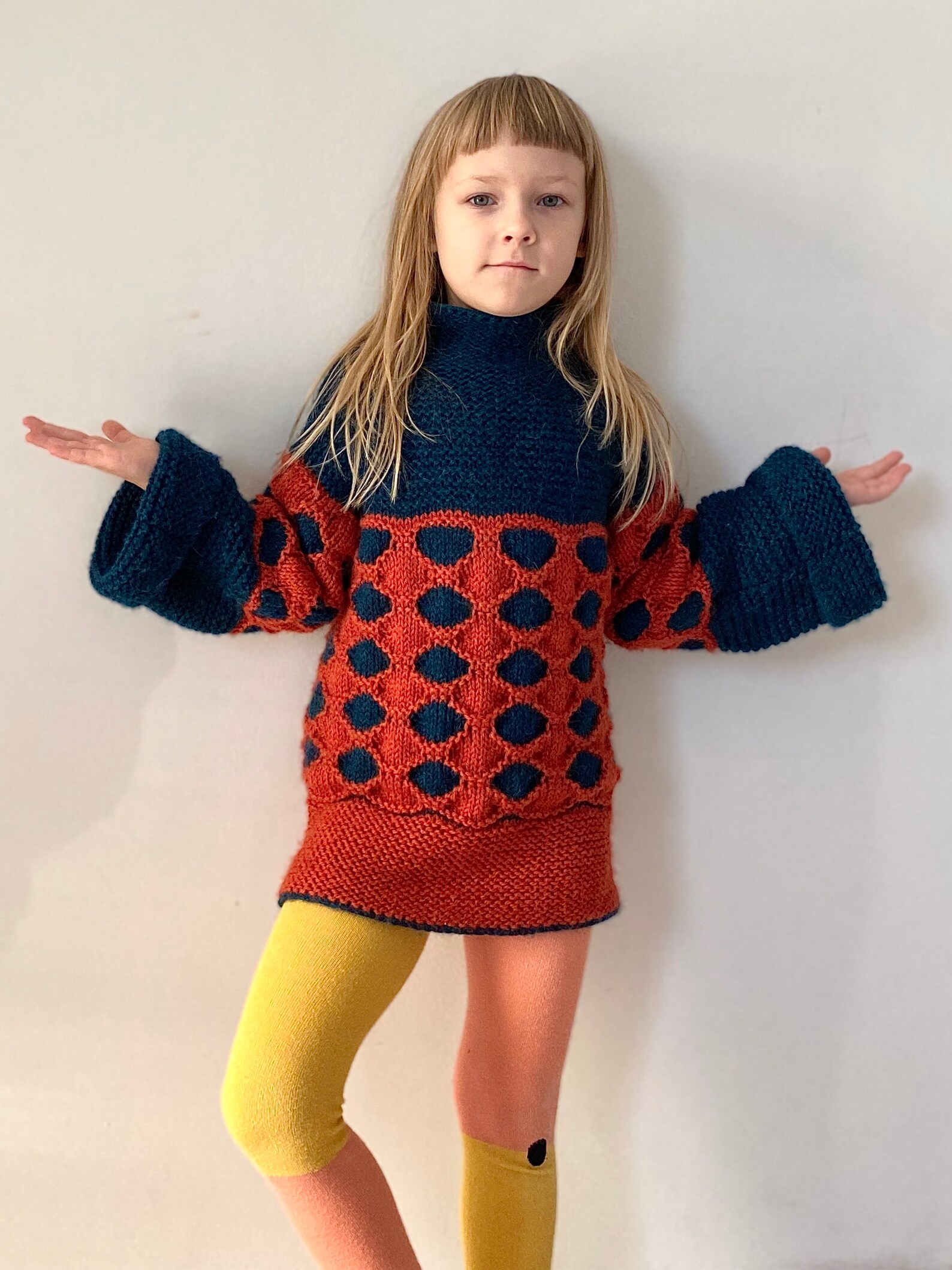 PDF Knitting Pattern Only.knitted Tunic Honeycomb Pattern for Girl Min ...