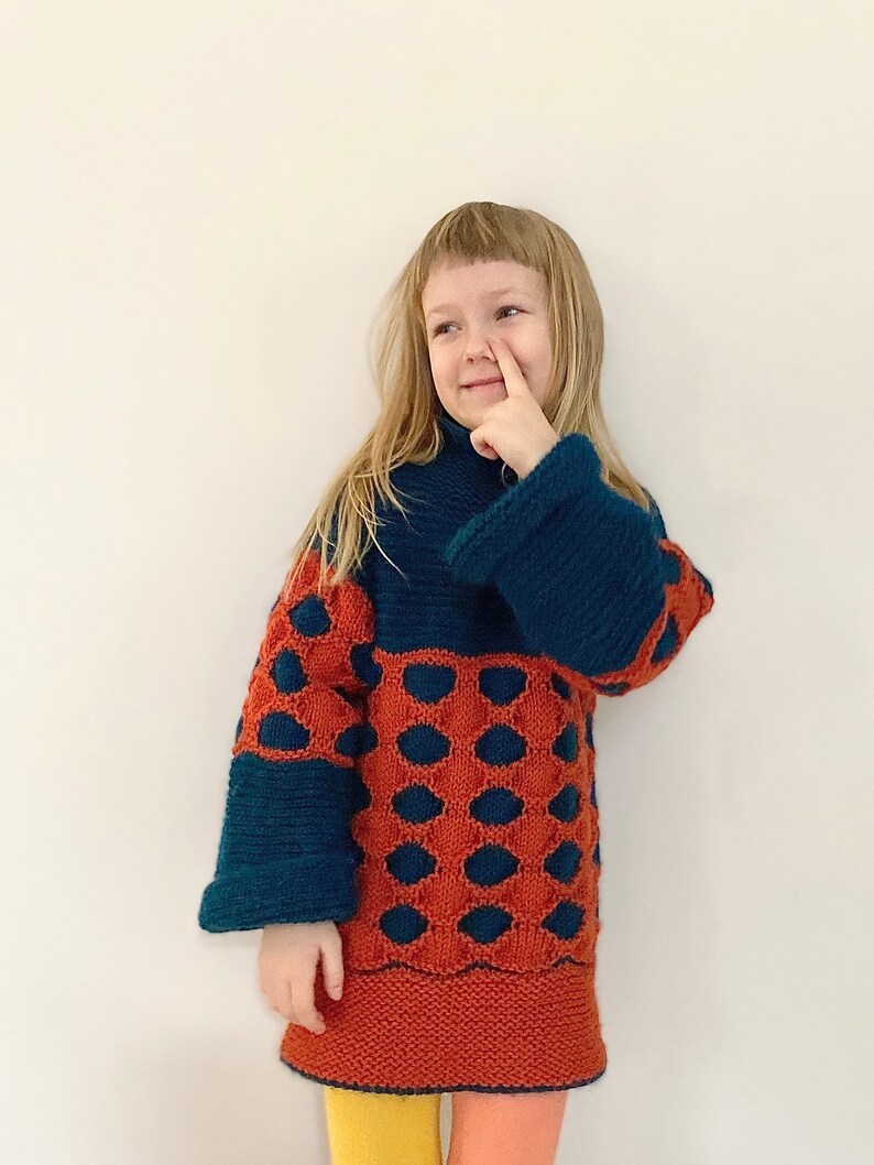 PDF Knitting Pattern Only.knitted Tunic Honeycomb Pattern for Girl Min ...